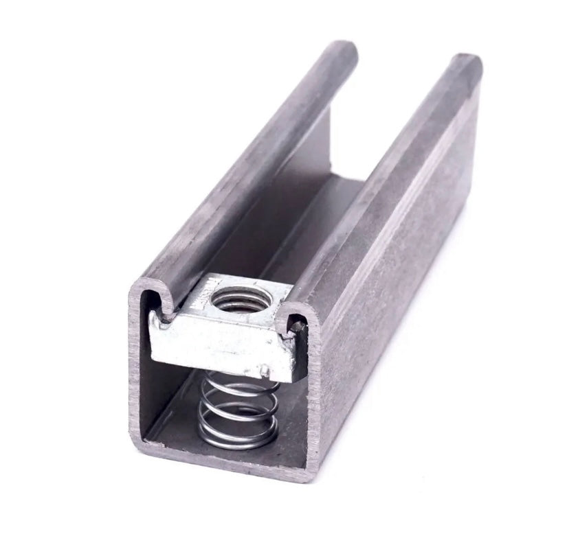 M6 M8 M10 M12 CHANNEL NUTS PLAIN NO SPRING SHORT & LONG SPRING BZP UNI ...